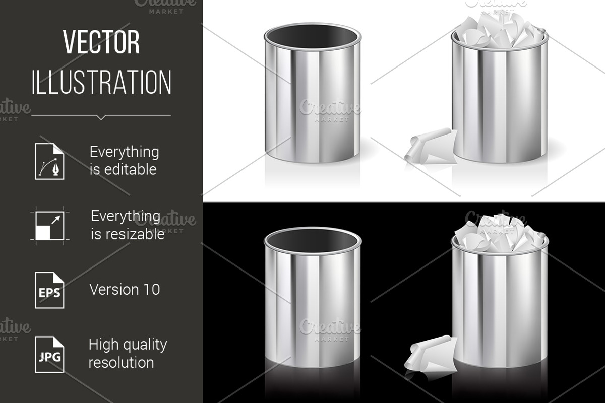 Realistic bin, a Graphic by DvargShop