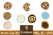 9 Cookies Clipart, a Food Illustration by The Digital Download Shop ...