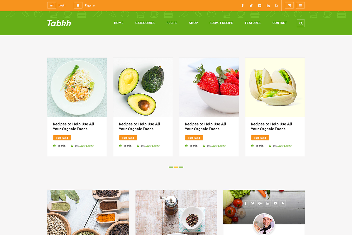 Tabkh – Recipe & Food PSD Template, a Websites & App Template by ...
