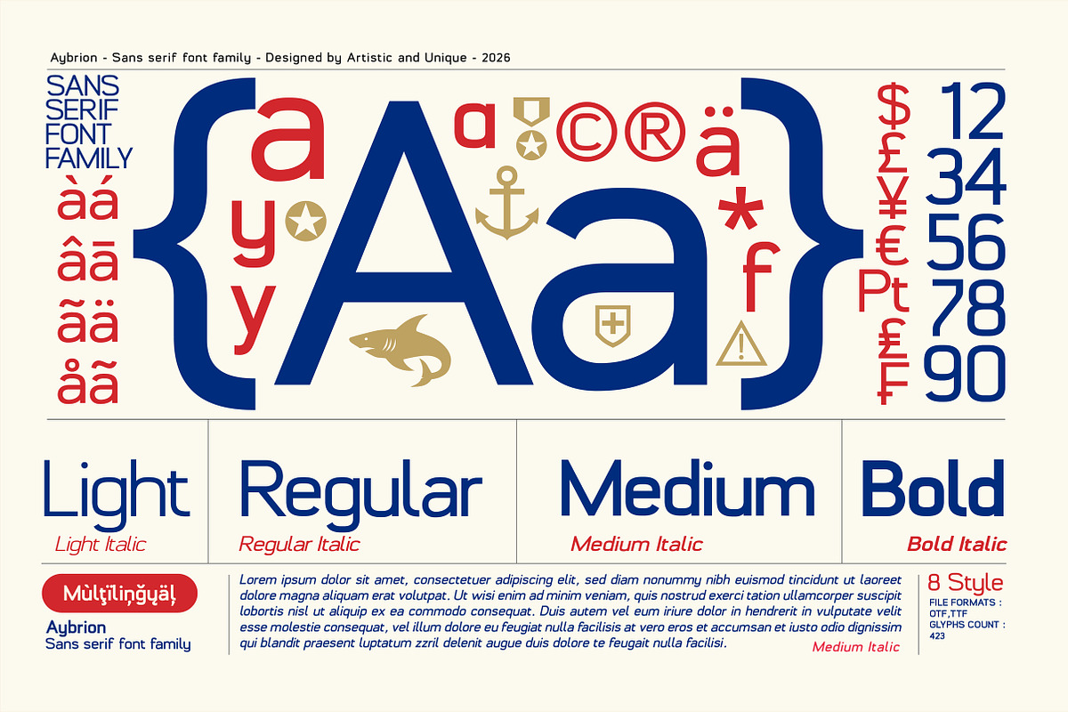 Aybrion - Sans Serif Font Family