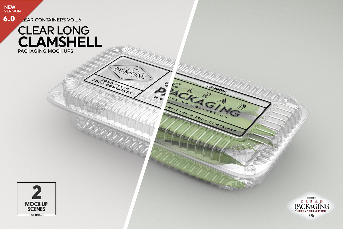 Long Clamshell Packaging Mockup, a Packaging Mockup by INCDesign