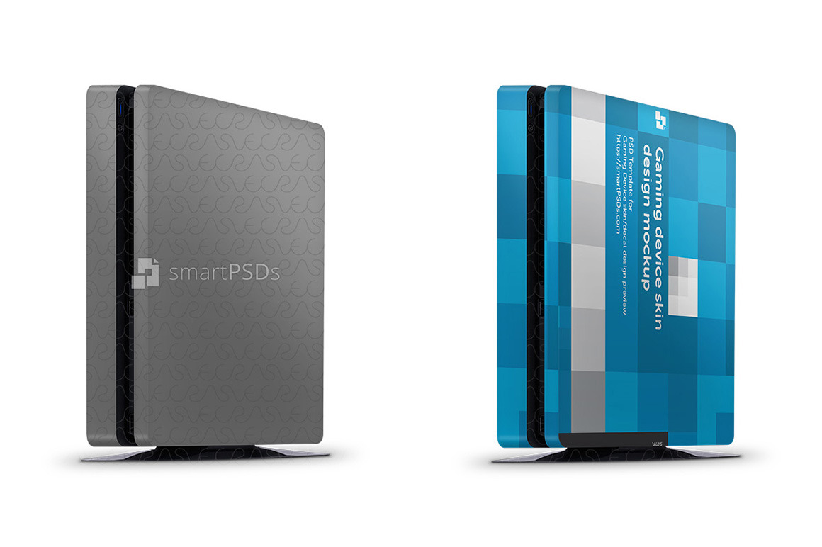 PS4 Slim Console Skin PSD Mockup, a Product Mockup by VecRas