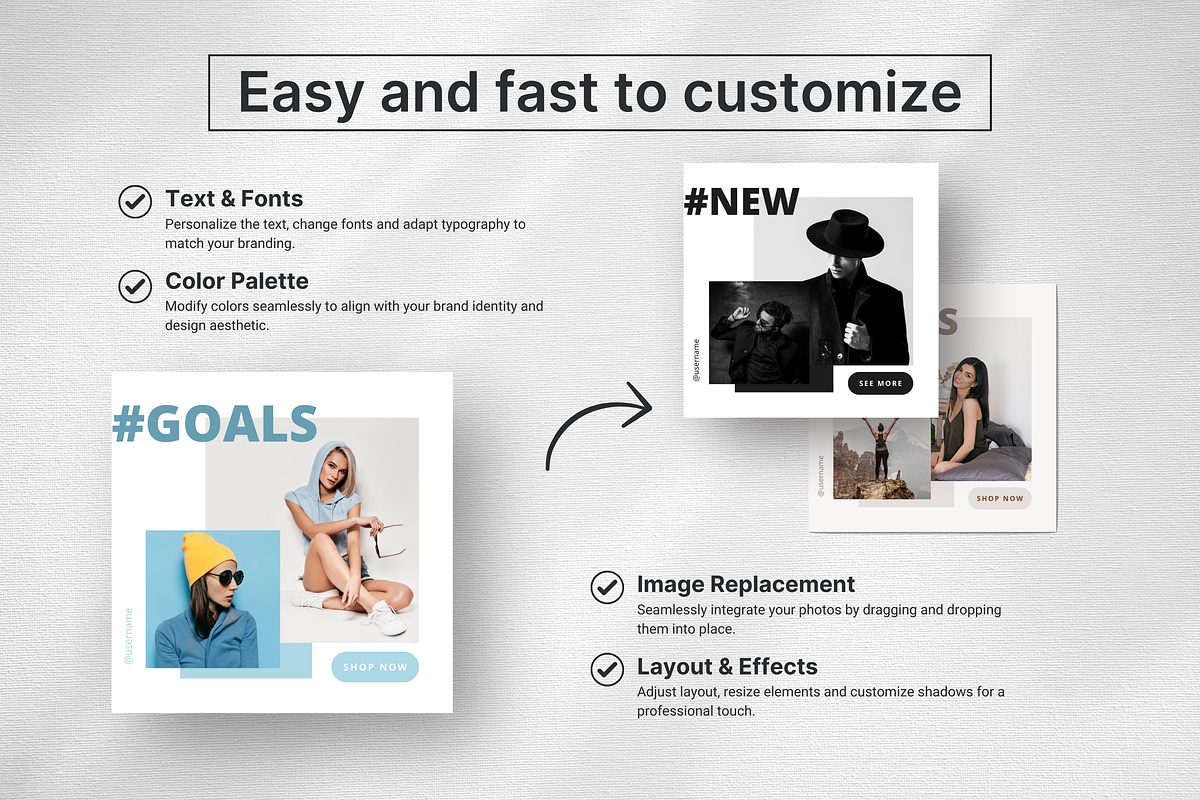 Instagram Posts Content Creator Blue