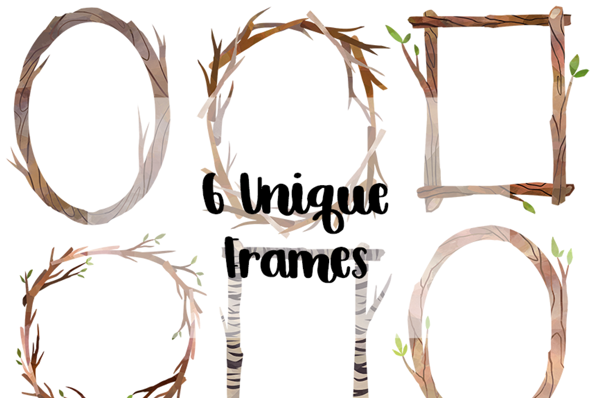 Watercolor Wooden Frames and Borders, an Illustration by DigitalArtsi