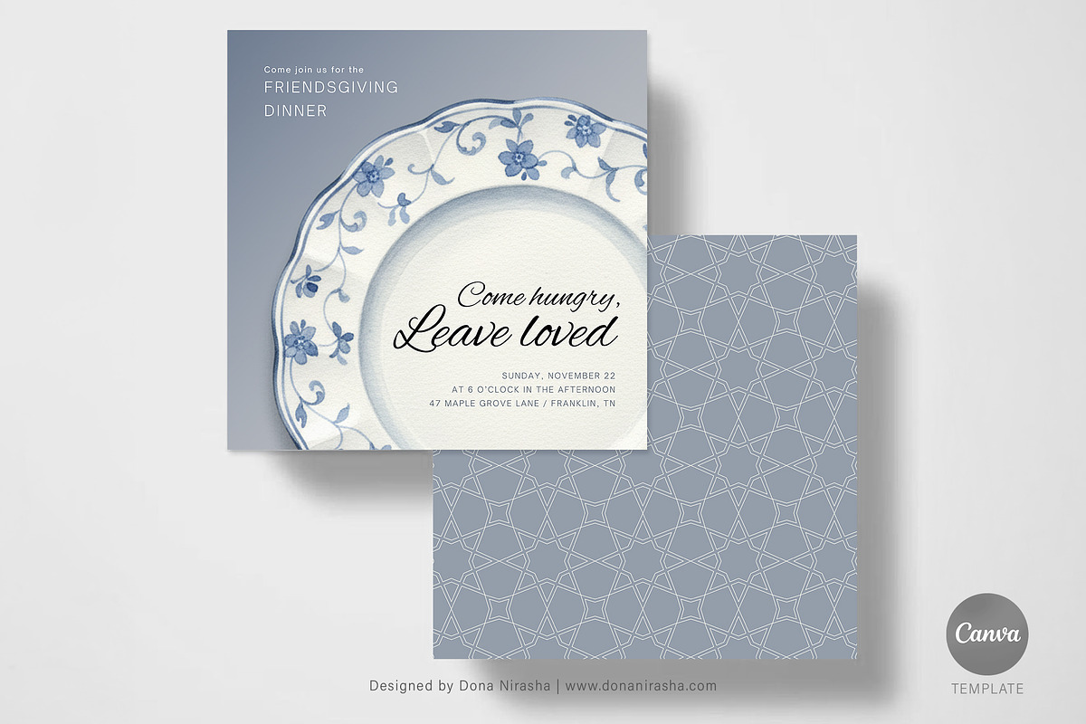 Friendsgiving Invite Canva Tem - 16, a Design Template by BloomToLife ...