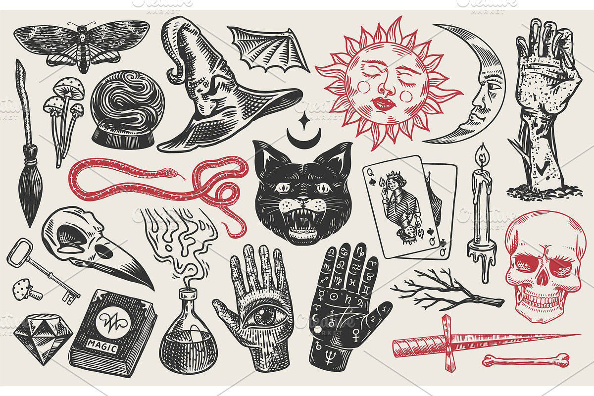 Mystical magic boho elements, an Object Graphic by Arthur Balitskiy