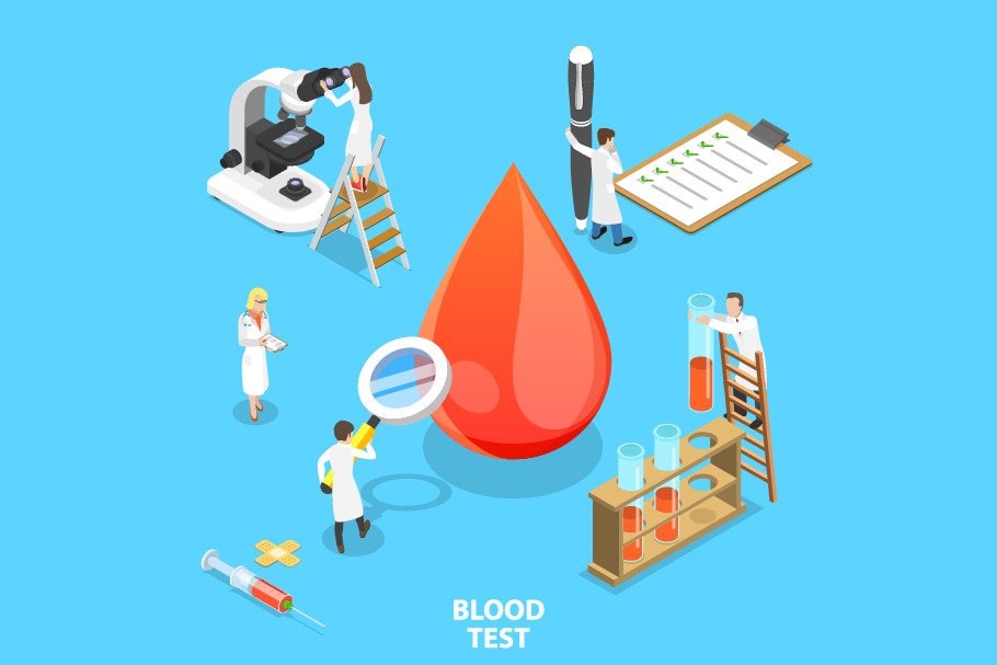 Blood test procedure, a Healthcare Illustration by AndriiStore