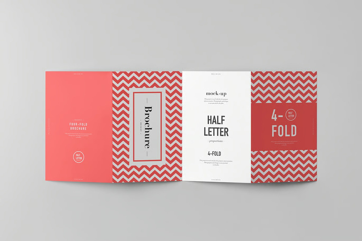 4-Fold Half Letter Brochure Mockup