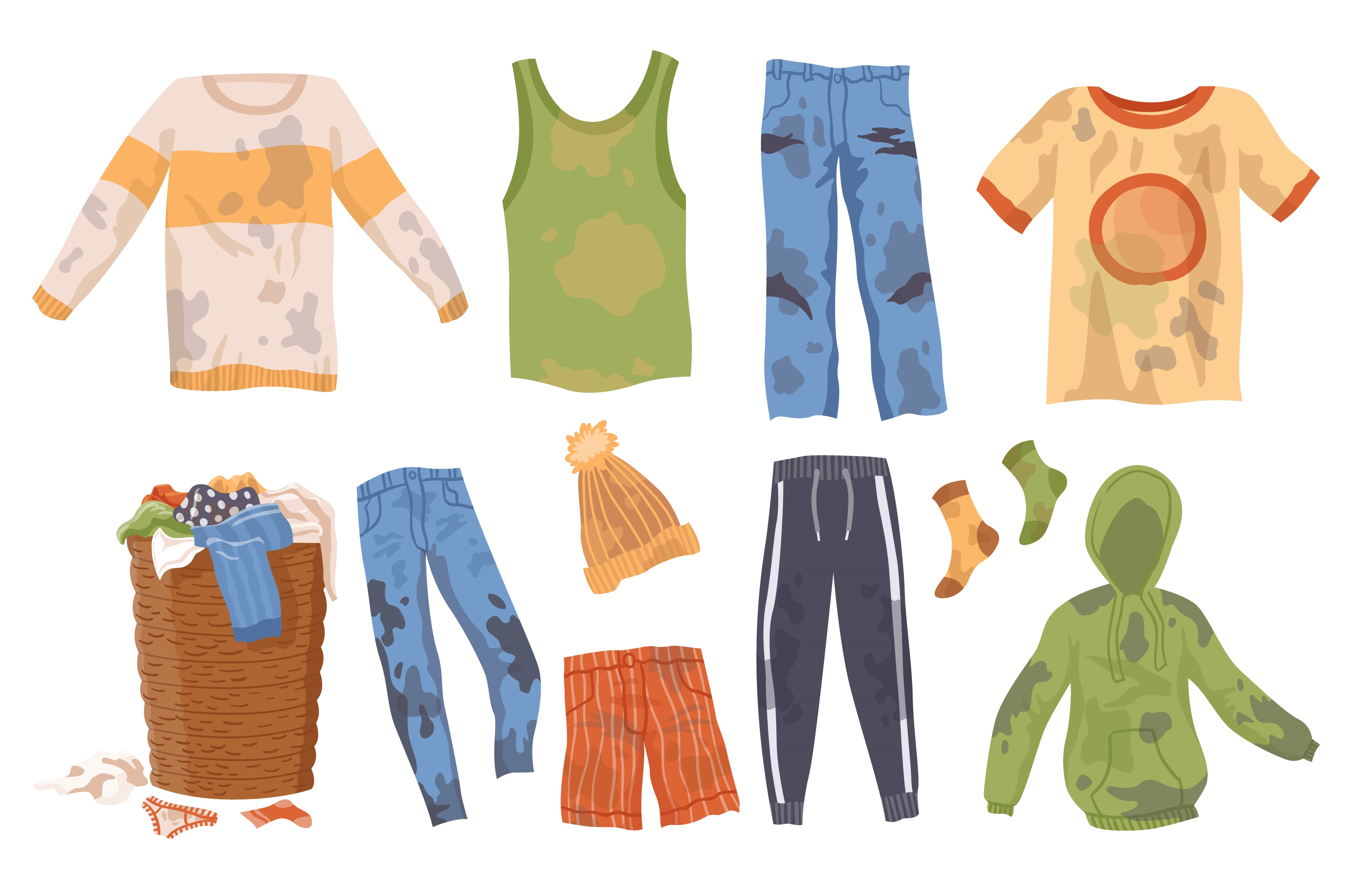 Collection dirty clothes, an Illustration by Things for designers