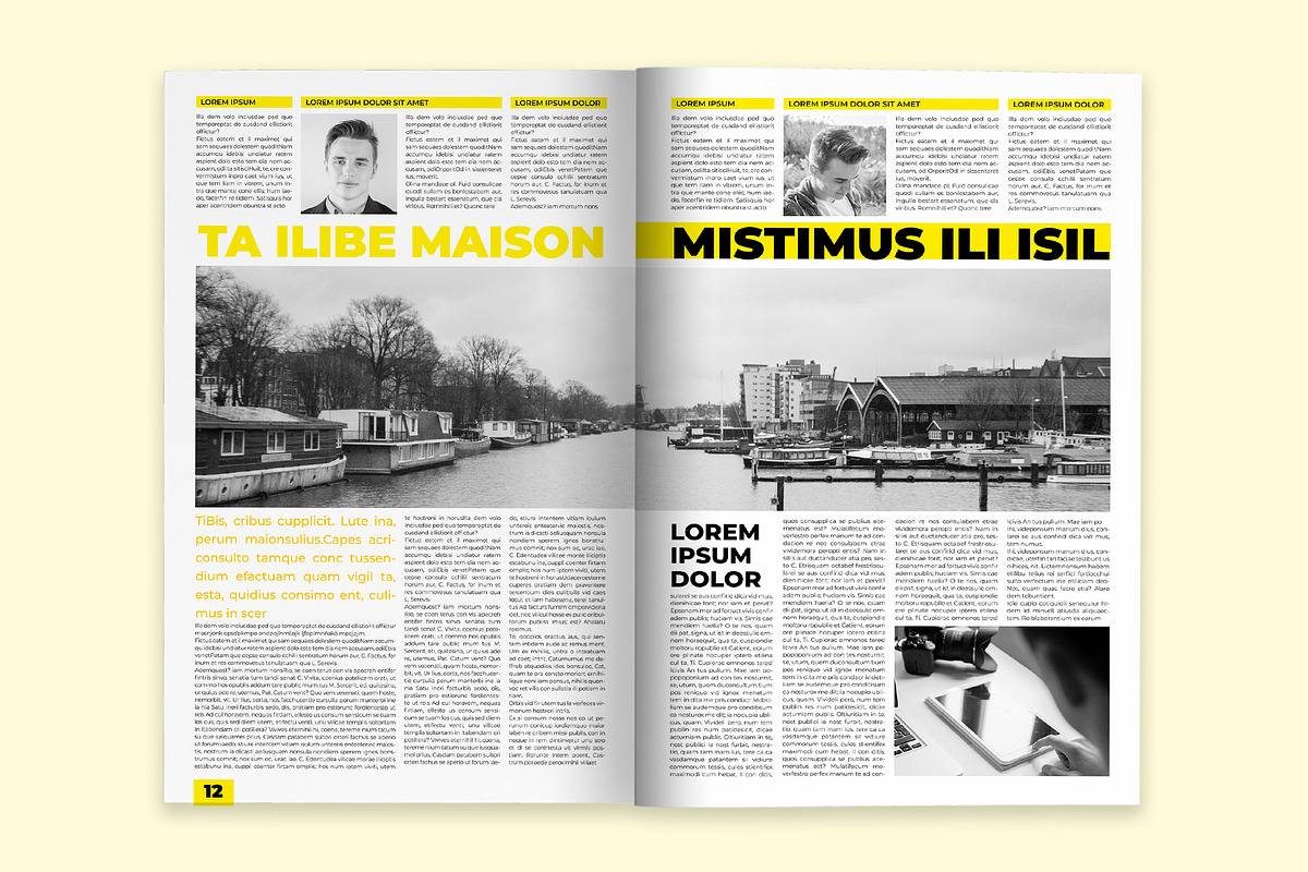 Modern yellow newspaper, a Magazine Template by McLittle Stock