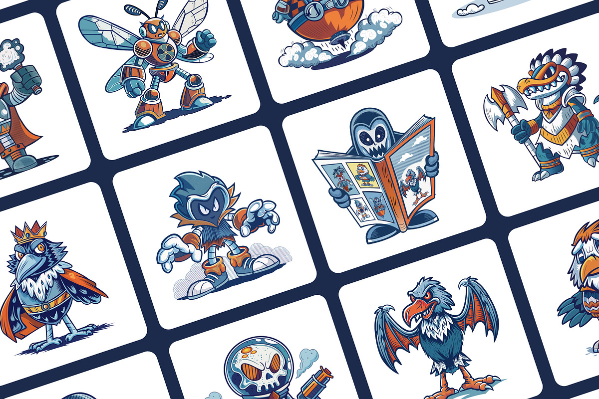 Animated Comic Figures Illustration