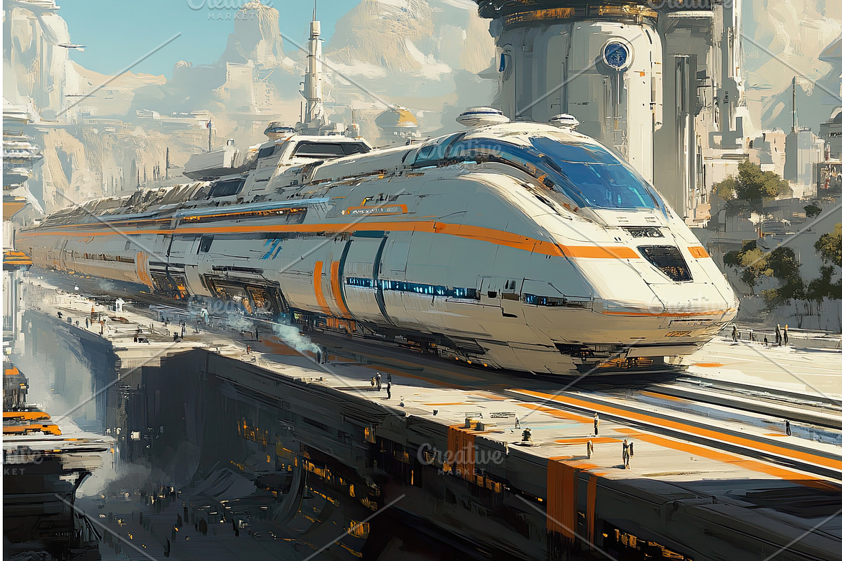 Futuristic high speed train in, an Object Illustration by Lermont51