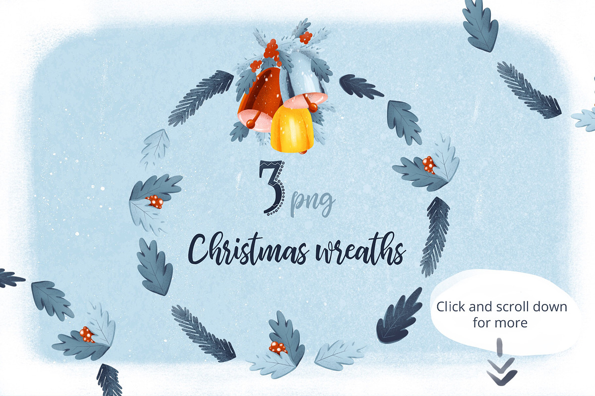 Hand drawn Christmas clipart Set, a Decorative Illustration by Neutral ...