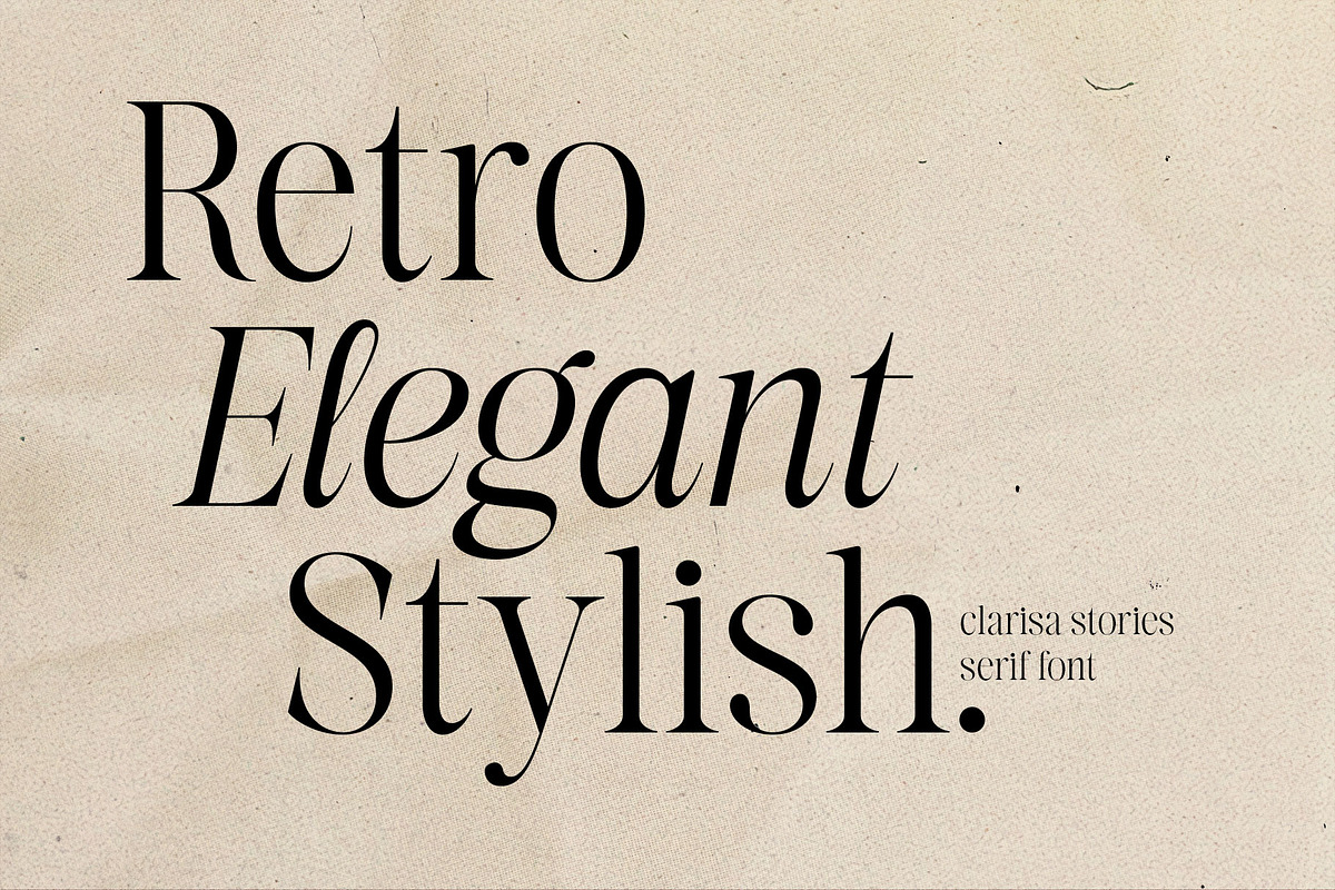 Clarisa Stories Elegant Serif Font, a Serif Font by RantautypeStudio