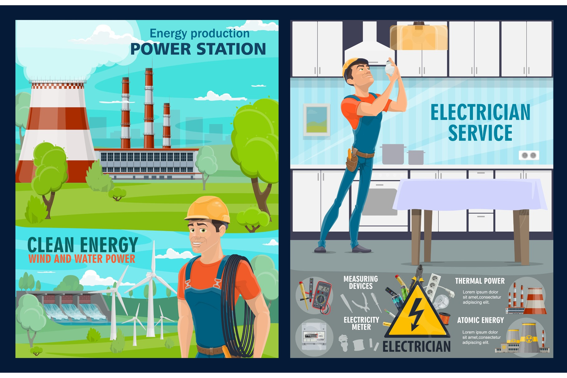 Electrician, power generation, a Person Illustration by Vector Tradition