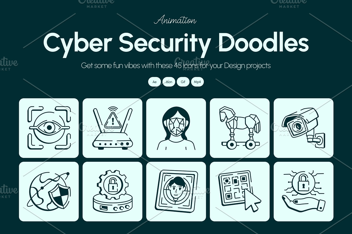 Animated Cyber Security Doodle