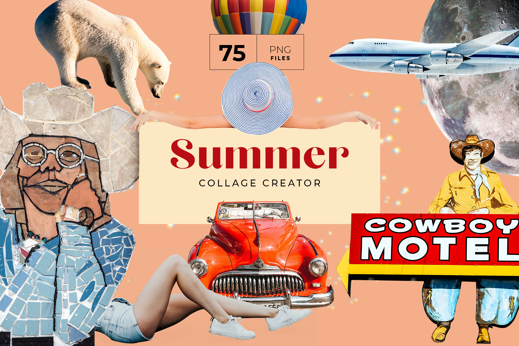 Summer collage elements for download