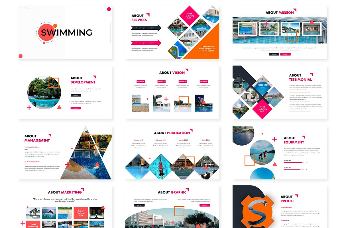 Swimming - Powerpoint Template, a Presentation Template by AQR Studio