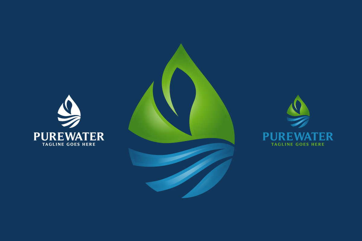 Pure Water Logo Template, a Branding & Logo Template by emotions76