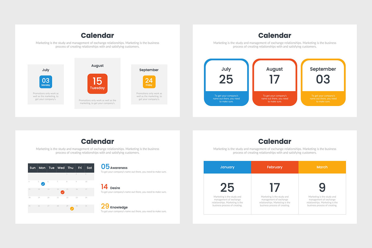 Calendar Infographics Template, a Presentation Template by slidequest