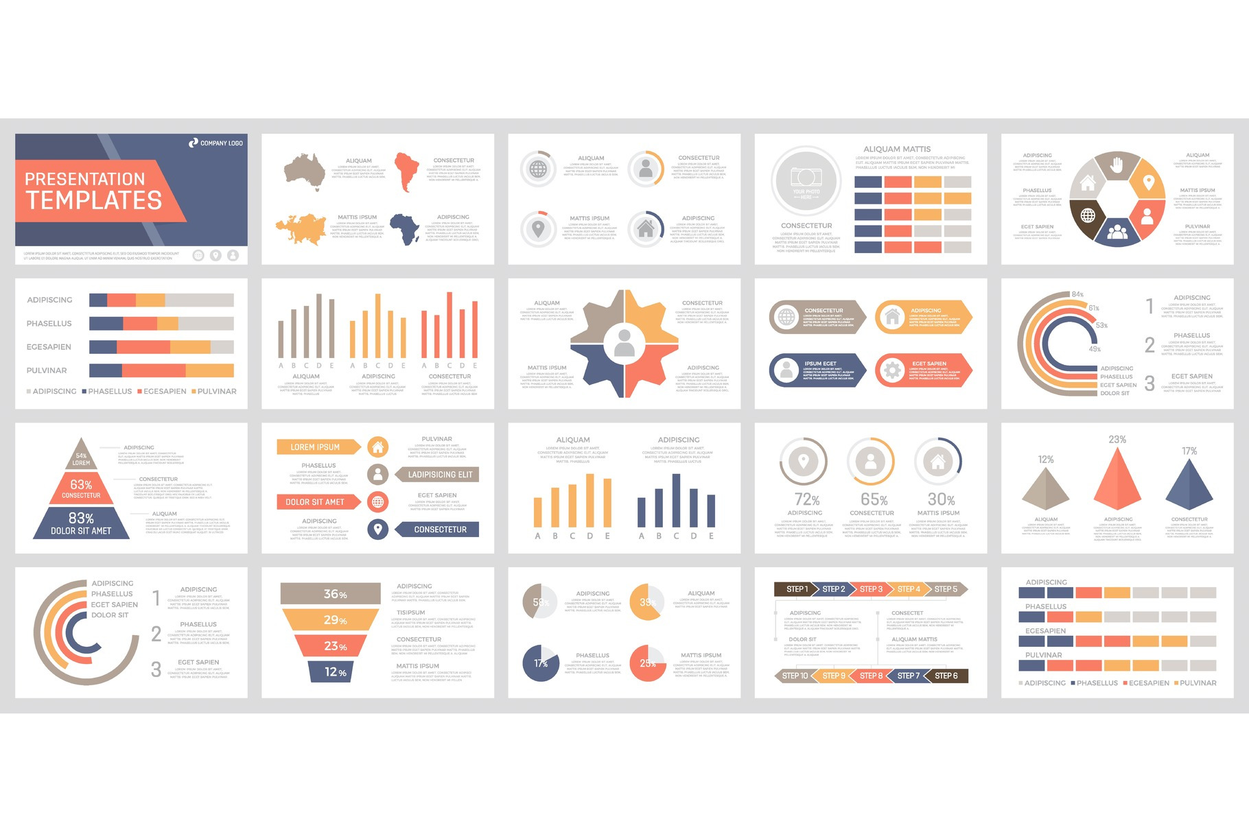 Set of presentation template slides, a Presentation Template by GraphiShop
