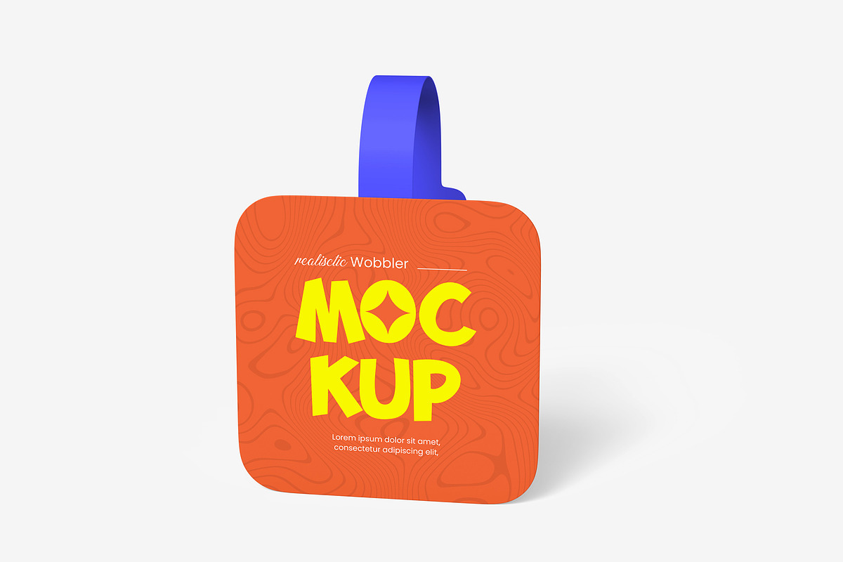 Square Shelf Wobbler Mockup