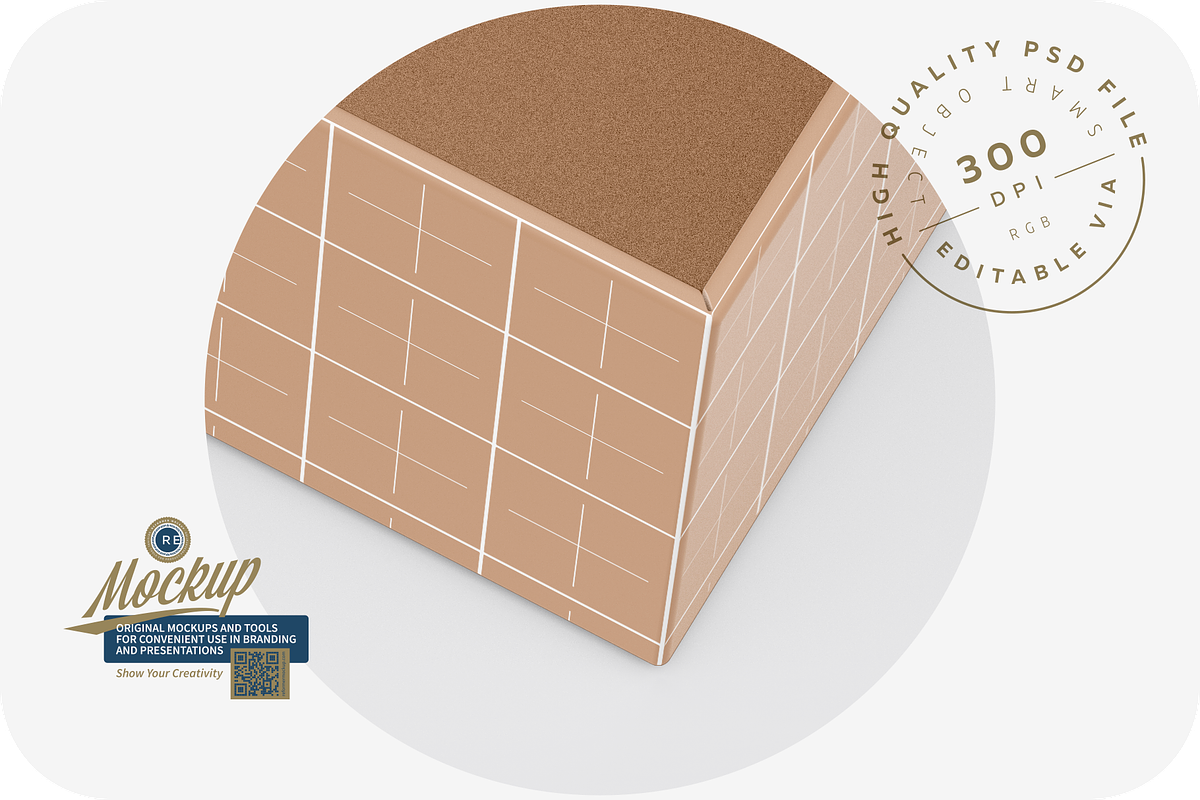 Kraft Paper Box Mockup, a Print Template by Reformer Mockup