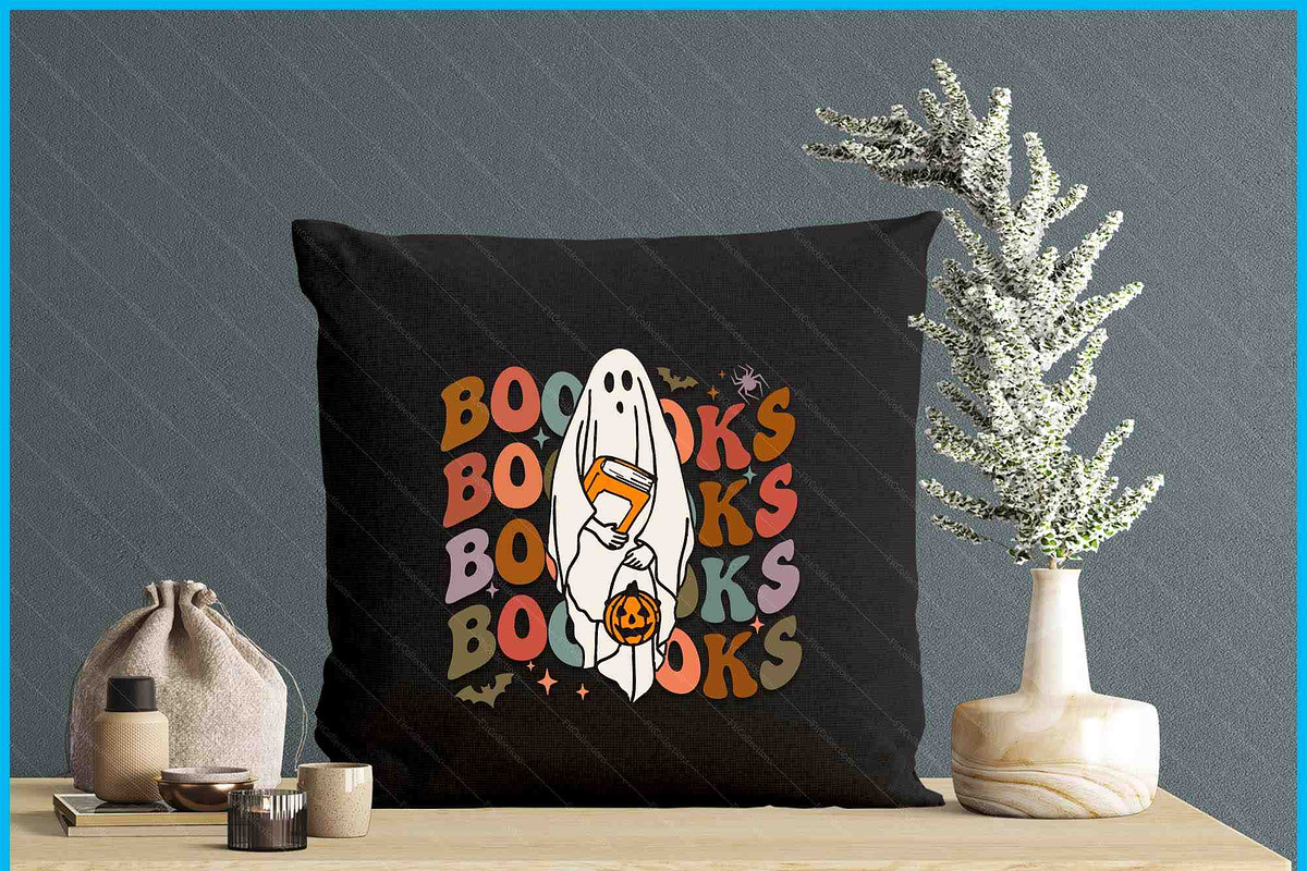 Booooks Ghost Halloween Groovy SVG