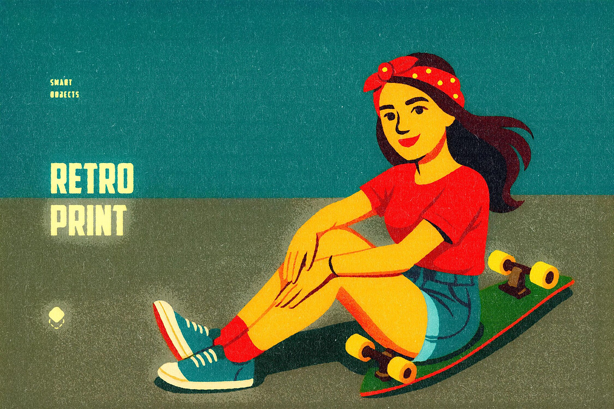 Retro Print Design Effect, a Layer Style Add-On by Design Squad