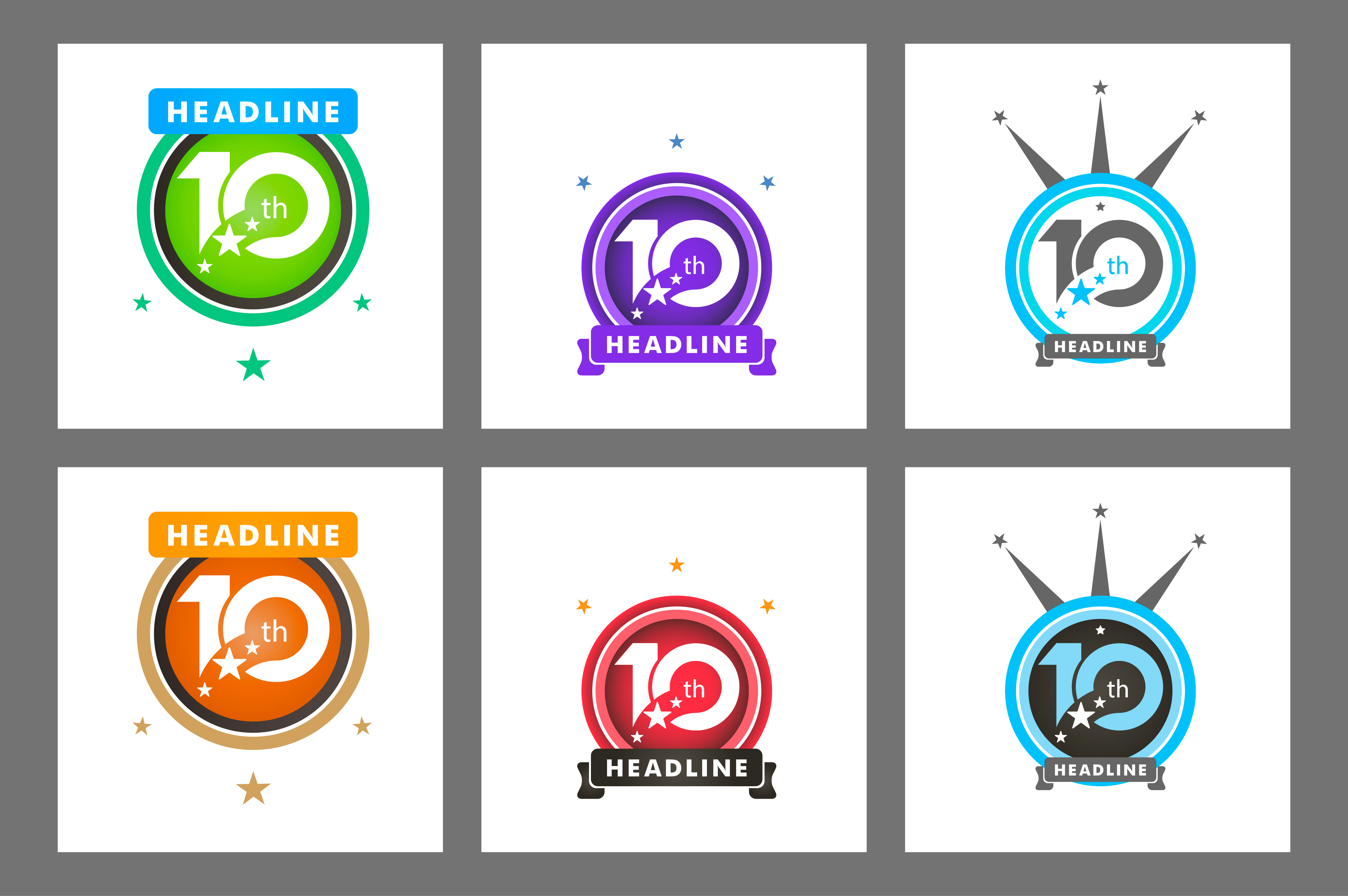 Set 10th symbol headline, a Branding & Logo Template by Haisonok