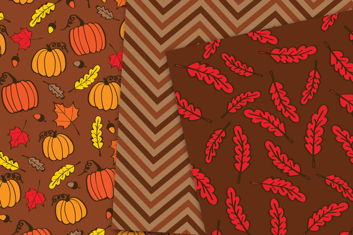 Brown Fall Foliage Backgrounds, a Pattern Graphic by All is full of Love
