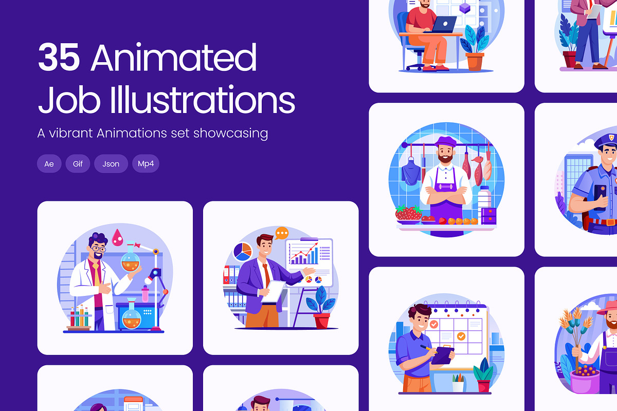 Animated Job Illustrations Art Set