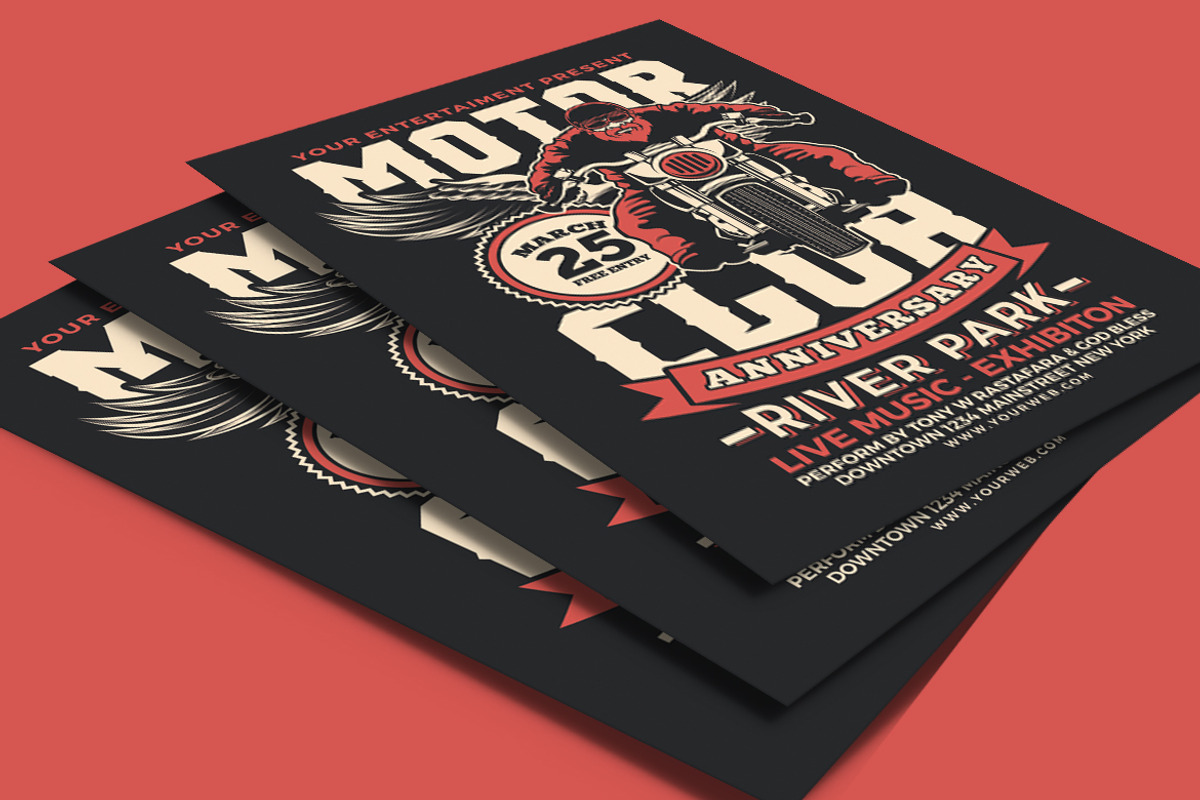 Motorcycle Club Event Flyer, a Flyer Template by Muhamad Iqbal hidayat