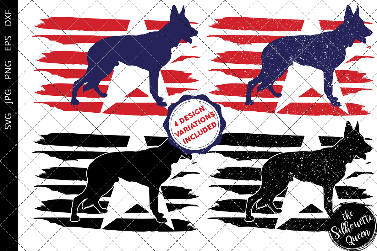 German Shepherd Dog flag svg, an Object Graphic by The Silhouette Queen