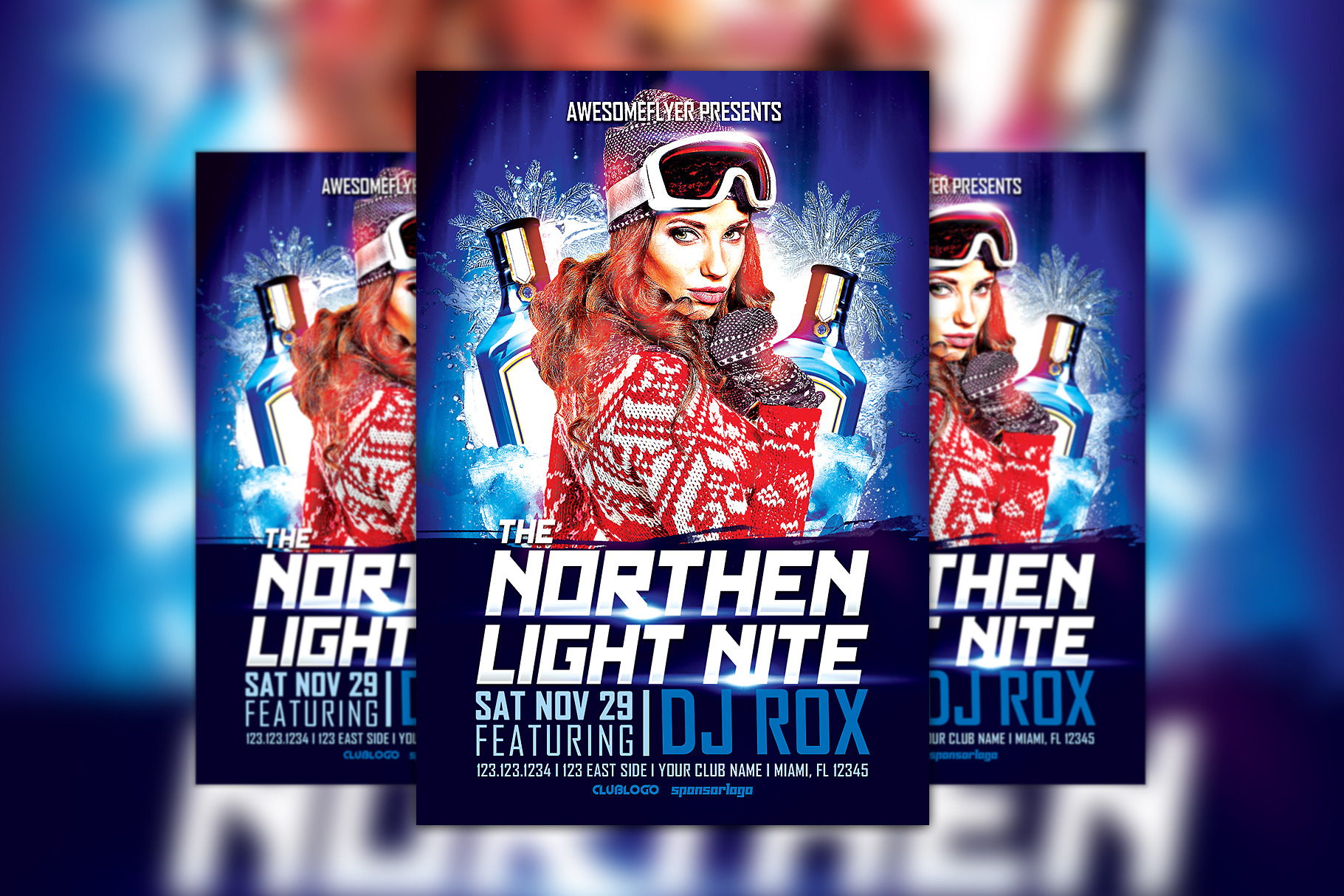 Winter Club Night Flyer Template, a Flyer Template by Flyermind