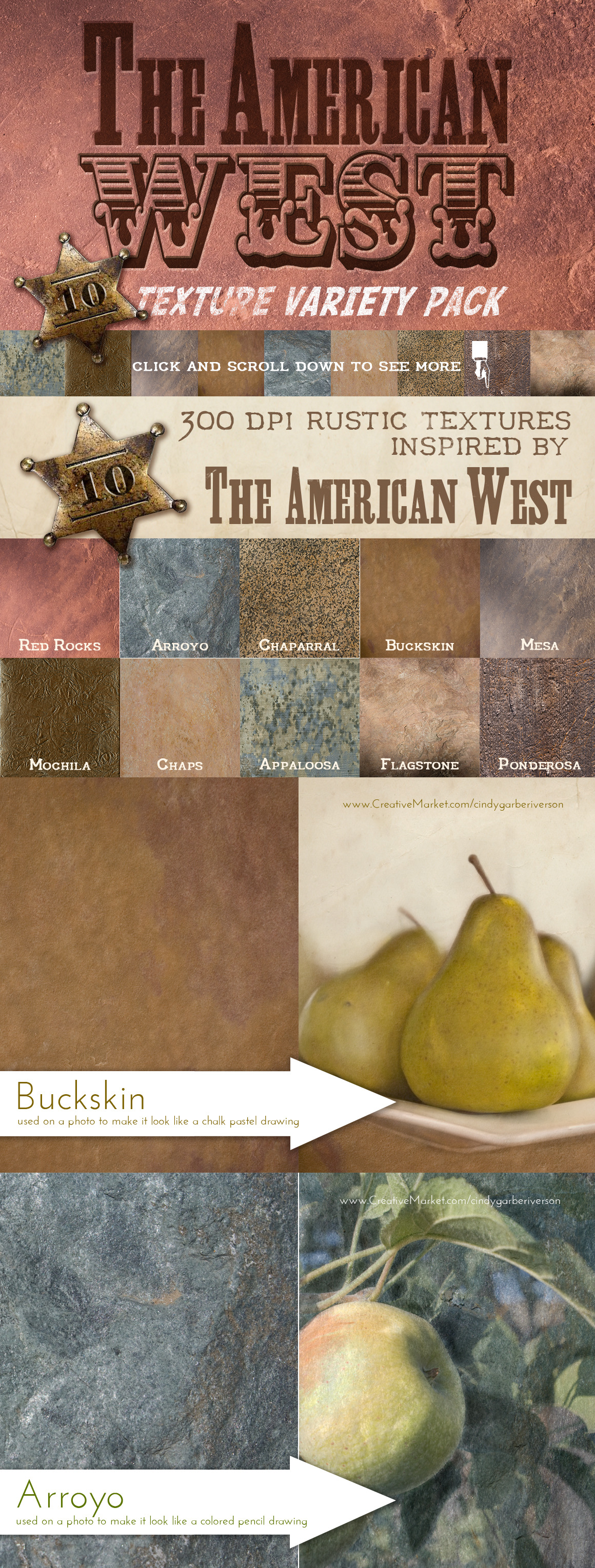 The American West texture pack, a Texture Graphic by Cindy Garber Iverson