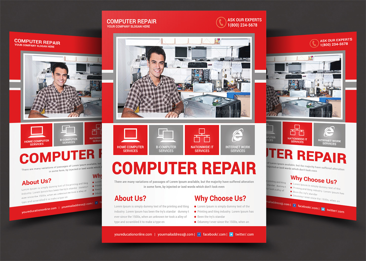 Computer & Mobile Repair Flyer, a Flyer Template by AfzaalGraphics