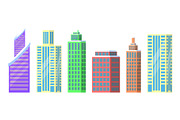 Set of City Buildings Icons Vector, a Work Illustration by robuart