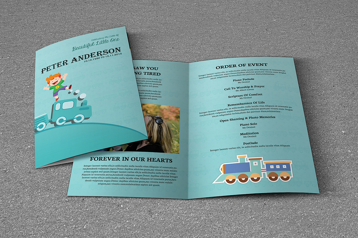 Child Funeral Program Template-V318, a Brochure Template by Template Shop