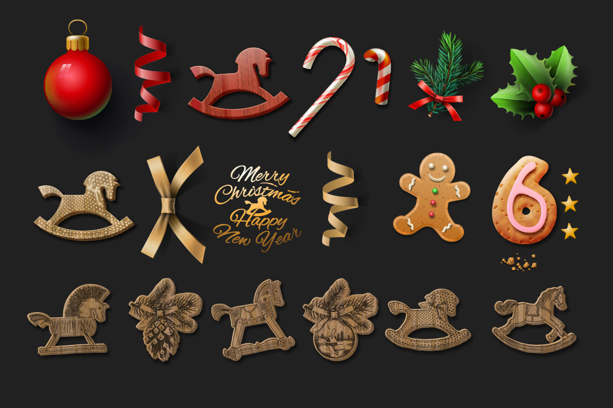 Classic Christmas Vector Pack, a Product Mockup by PREMIUMVECTOR