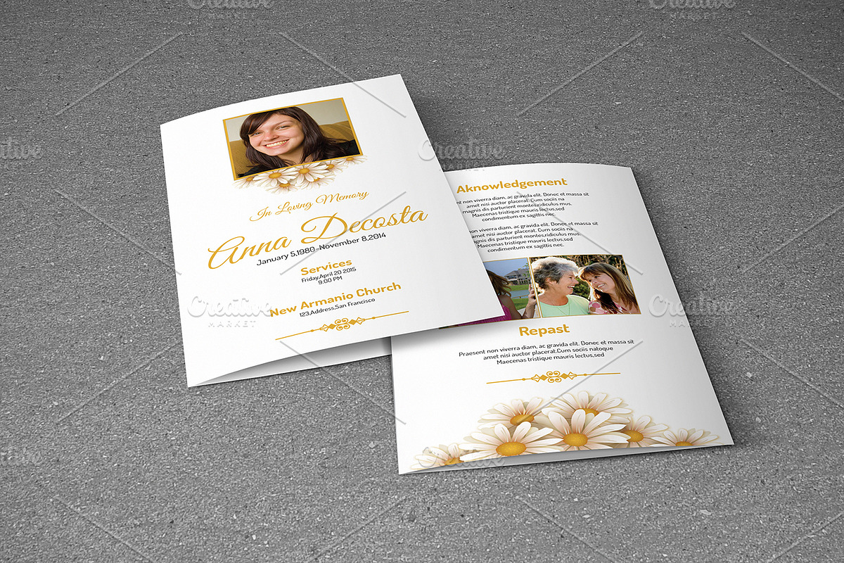 Funeral Program Template-V236, a Brochure Template by Template Shop