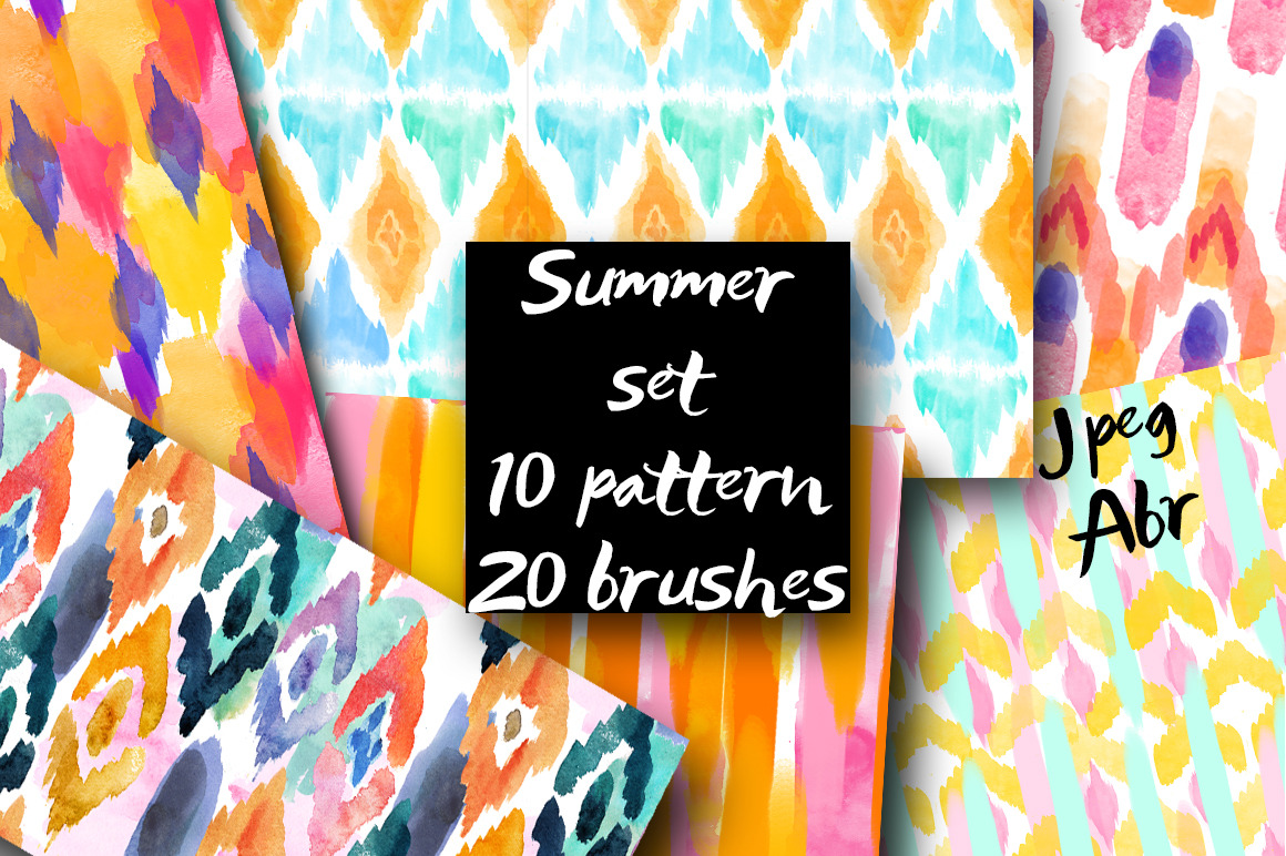 10 pattern and 20 Brushes for PSD, a Pattern Graphic by holaholga