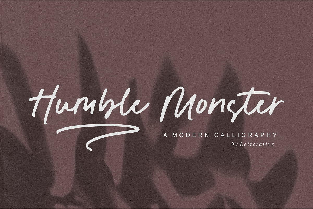 Humble Monster - Calligraphy Font, a Script Font by Letterative Studio ...
