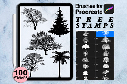 Procreate Palms Tree Stamps Brushes. | Brushes ~ Creative Market