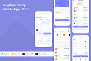 Cryptocurrency Mobile App UI Kit | UI Kits and Libraries ~ Creative Market
