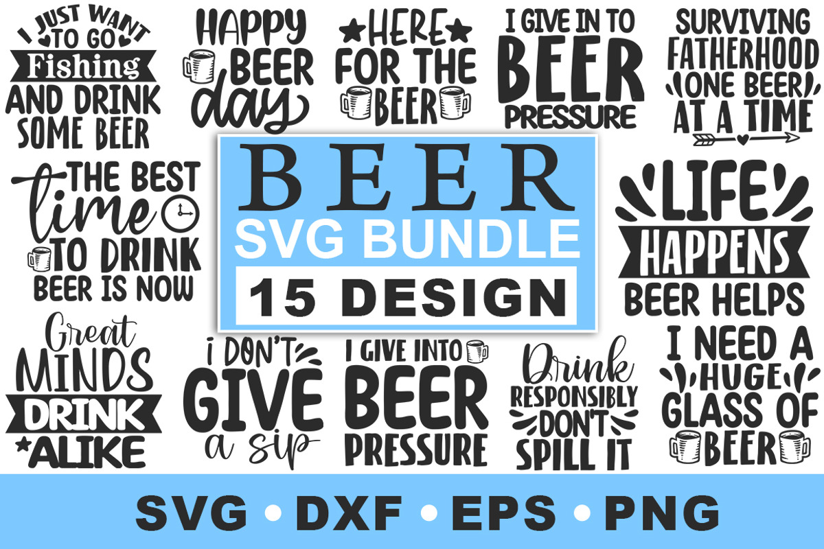 Beer SVG Bundle, a Work Illustration by Designvipe | Creative Market
