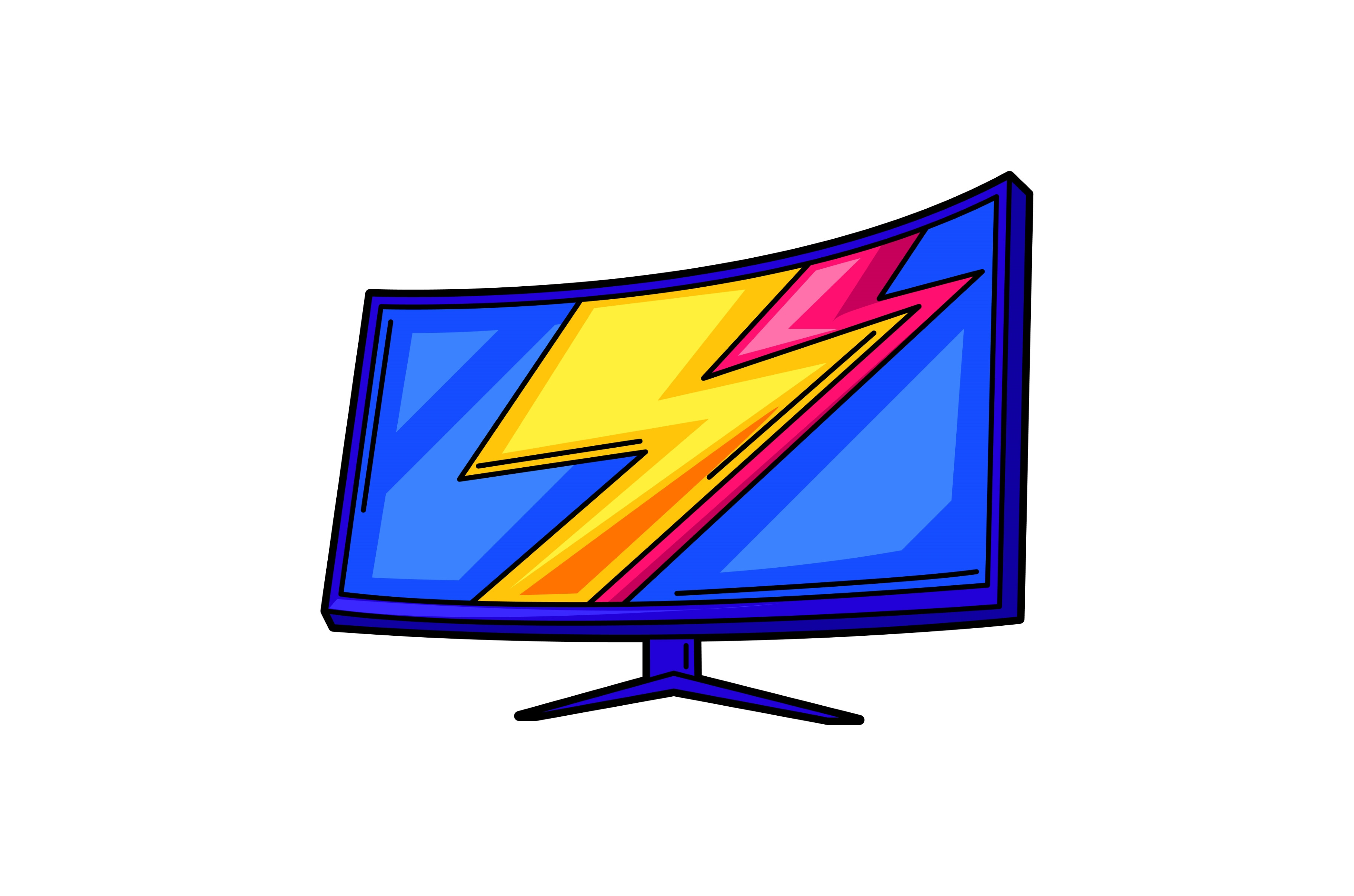 Illustration of gaming monitor, a Technology Illustration by incomible