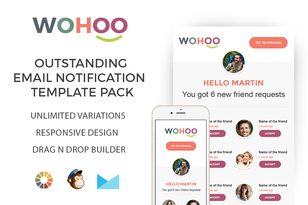 WohooII-Email Notification Template, an Email Template by ZippyPixels