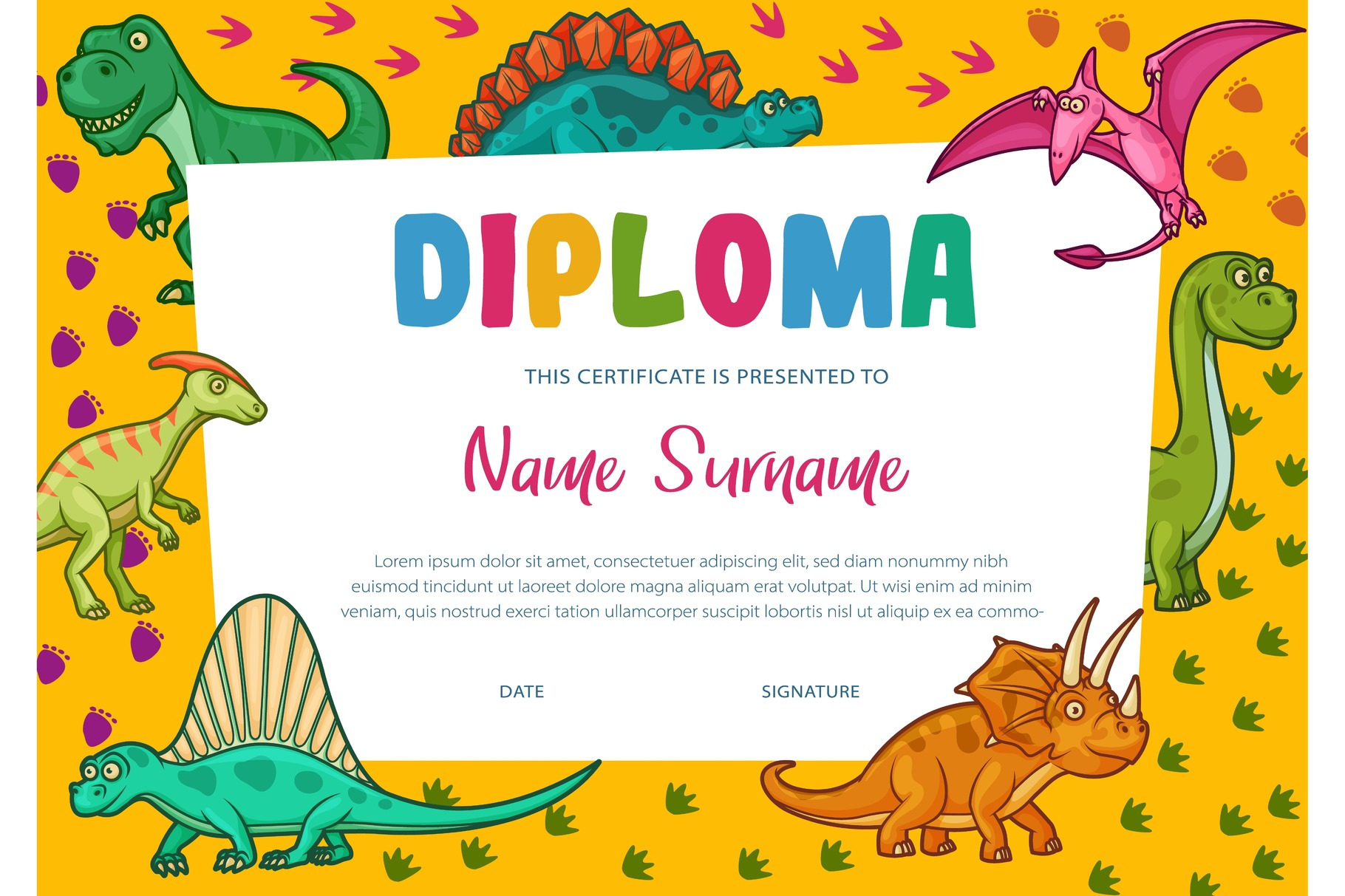 Kids diploma certificate, an Animal Illustration by Buch&Bee