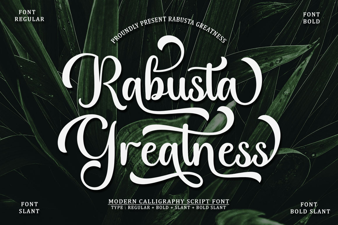 Rabusta Greatness, a Script Font by Bungletter | Creative Market